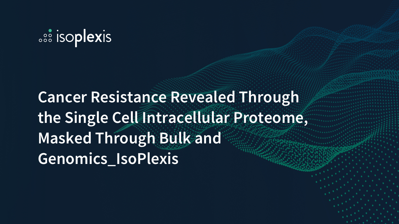 Cancer Resistance Revealed through the Single-Cell Intracellular Proteome, Masked through Bulk ...